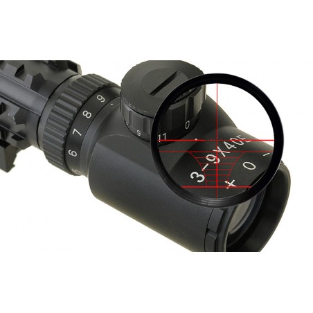 SCOPE 3-9X40E WITH 3 MOUNTING RAILS