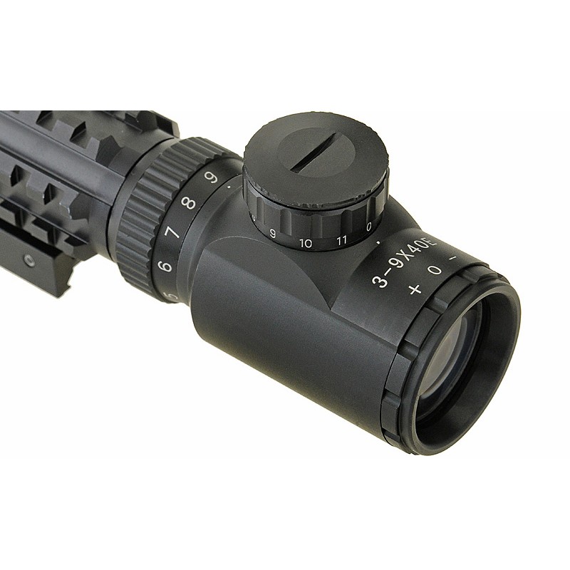 SCOPE 3-9X40E WITH 3 MOUNTING RAILS