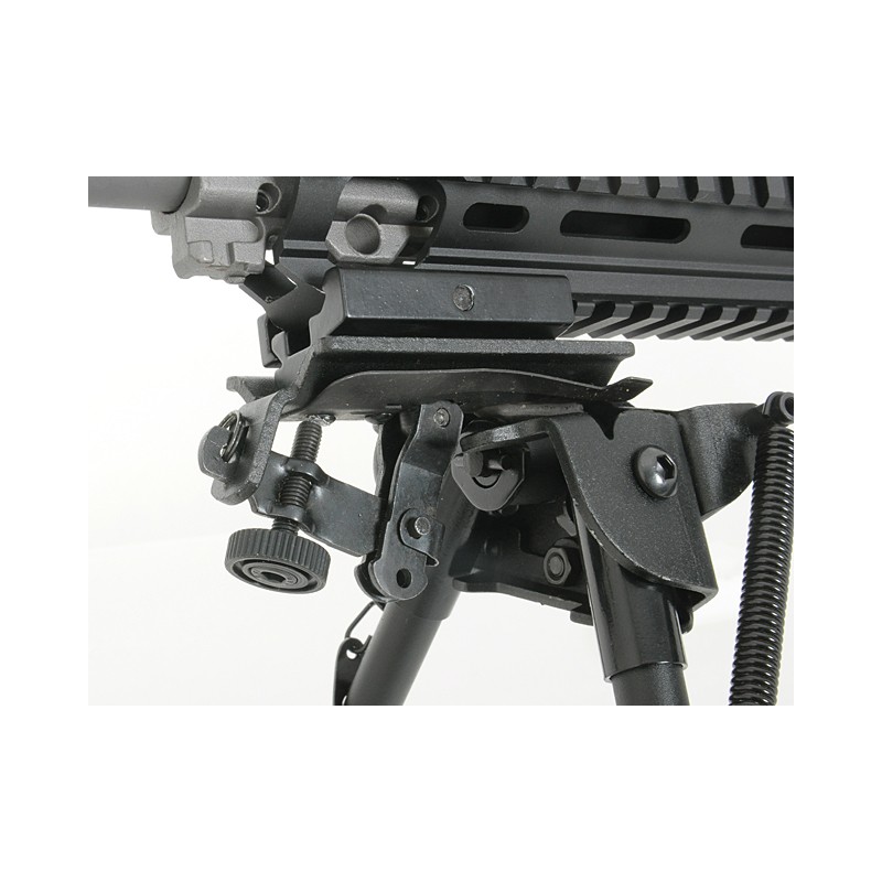 ADJUSTABLE BIPOD WITH RIS MOUNT ADAPTER - BLACK