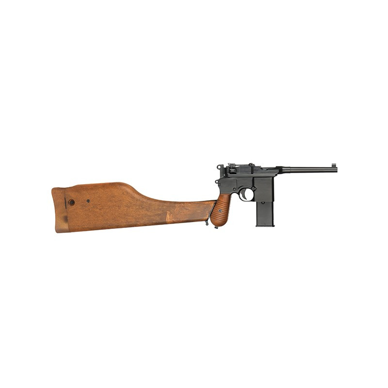 MAUSER C96 "BROOMHANDLE" M712 PISTOL REPLICA W/ SHOULDER STOCK [WE]