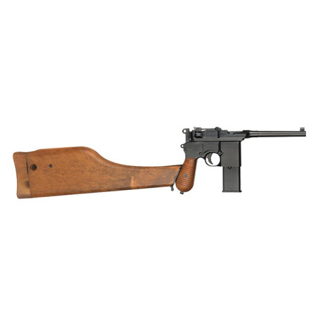 MAUSER C96 "BROOMHANDLE" M712 PISTOL REPLICA W/ SHOULDER STOCK [WE]