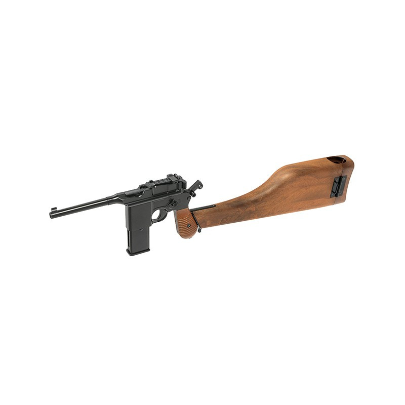MAUSER C96 "BROOMHANDLE" M712 PISTOL REPLICA W/ SHOULDER STOCK [WE]