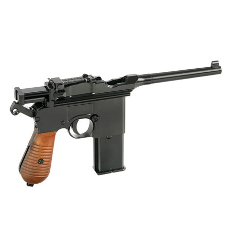MAUSER C96 "BROOMHANDLE" M712 PISTOL REPLICA W/ SHOULDER STOCK [WE]